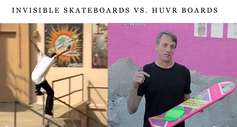 Huvr Board vs. Invisible Skateboard